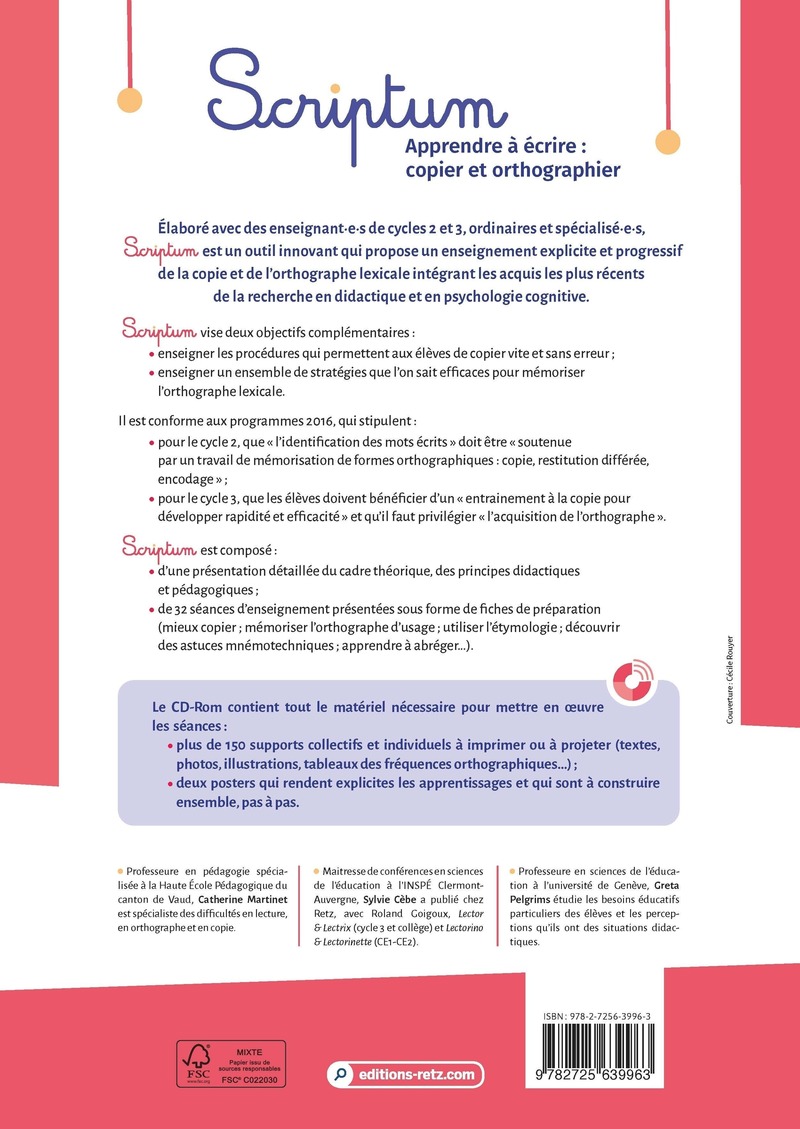 Scriptum - Apprendre à écrire : copier et orthographier CE1 CE2 Cycle 3 ...
